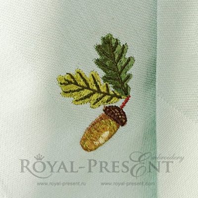 Free Machine Embroidery Design Acorns| Royal Present Embroidery