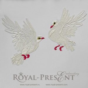 Machine Embroidery Design Wedding Doves| Royal Present Embroidery