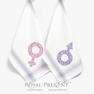Female and Male symbols Machine Embroidery Designs| Royal Present ...