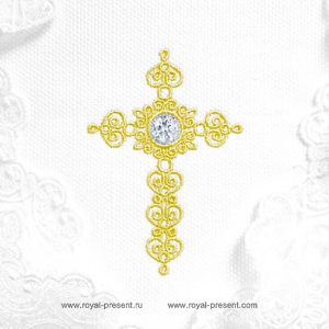Machine embroidery design Christian Cross with Crystal| Royal Present ...