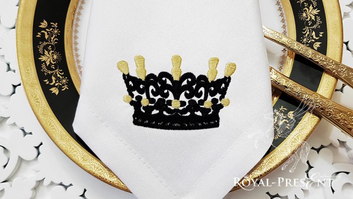 Crown Embroidery Design| Royal Present Embroidery