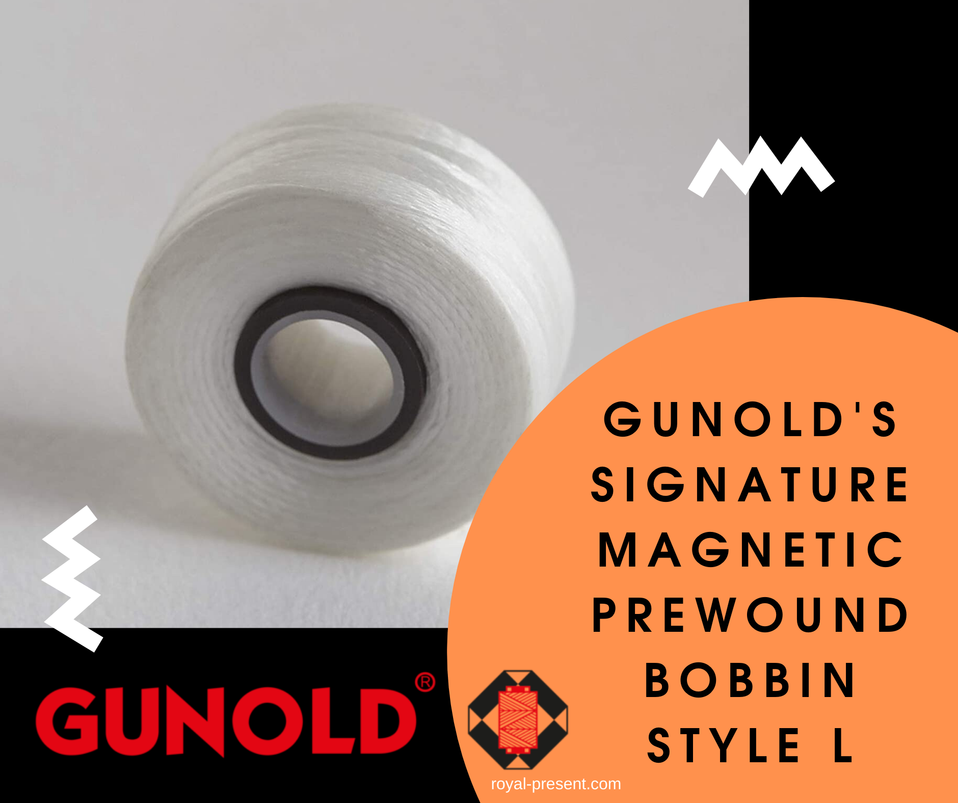 Gunold Signature Magnetic Prewound Bobbin Style L| Royal Present Embroidery