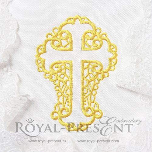 Machine Embroidery Design Lace Cross – 2 sizes| Royal Present Embroidery