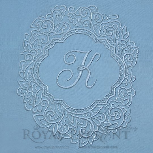 Machine Embroidery Design Blue Blank Monogram – 2 sizes| Royal Present ...