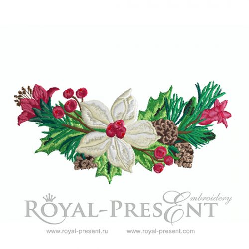 Christmas garland Machine Embroidery Design| Royal Present Embroidery
