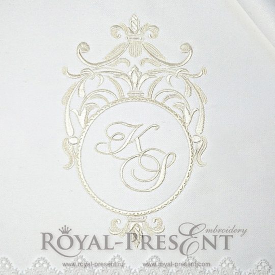 Machine Embroidery Design Classic Blank Monogram| Royal Present Embroidery