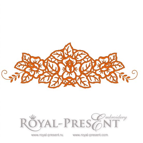 Machine Embroidery Design Cutwork Lace Roses| Royal Present Embroidery