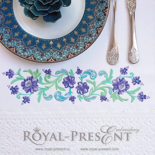 Machine Embroidery Design Emerald border – 2 in 1| Royal Present Embroidery
