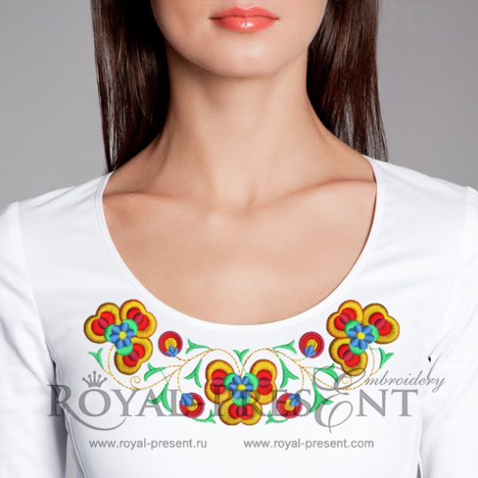 Hungarian Folk Machine Embroidery Design| Royal Present Embroidery