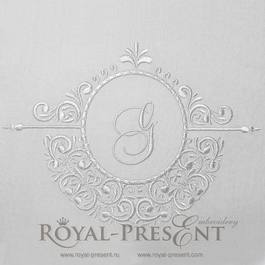 Machine Embroidery Design Round Blank Monogram – 2 sizes| Royal Present ...