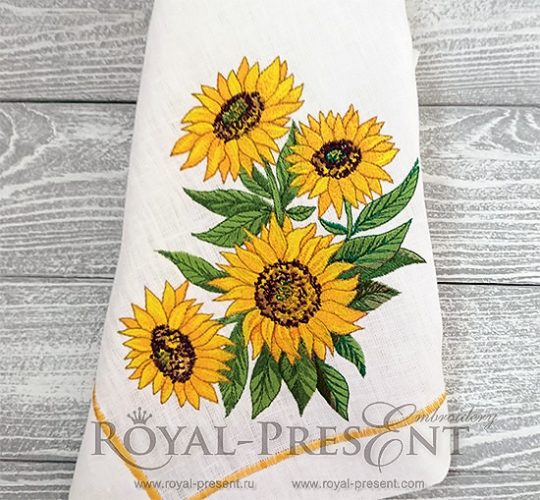 Machine Embroidery Design Sunflowers| Royal Present Embroidery