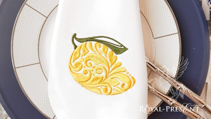Ornate Mango machine embroidery design| Royal Present Embroidery
