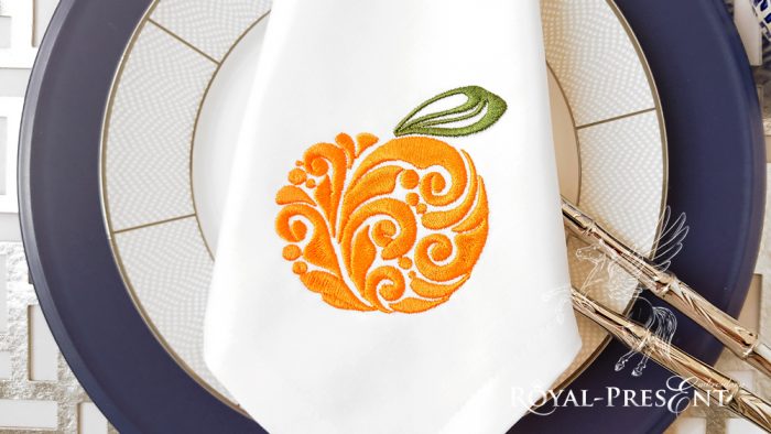 Ornate Orange machine embroidery design| Royal Present Embroidery