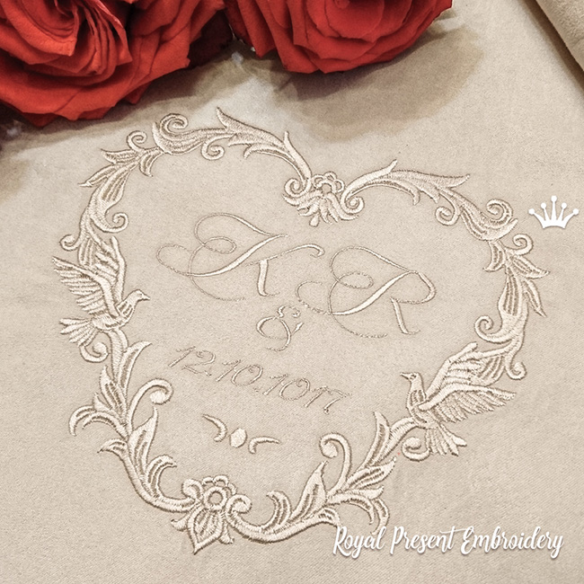 Wedding Monogram Blank Machine Embroidery Design in 10 sizes| Royal ...