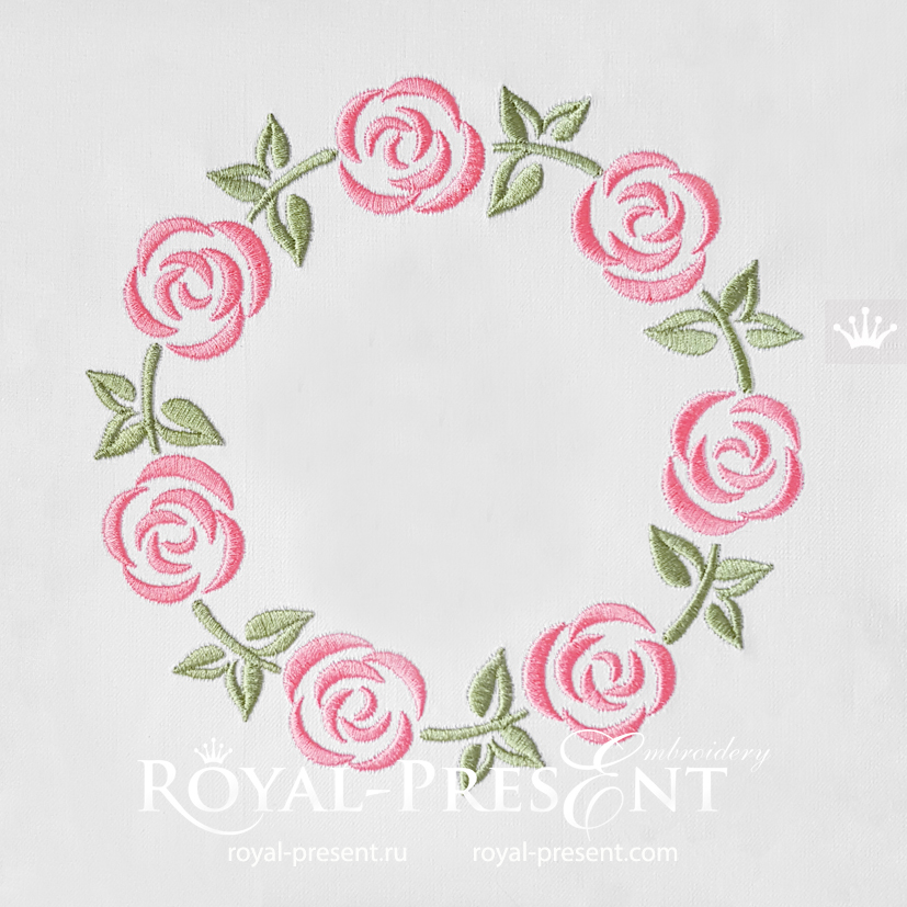 Monogram frame with roses Machine Embroidery Design - 4 sizes | Royal ...