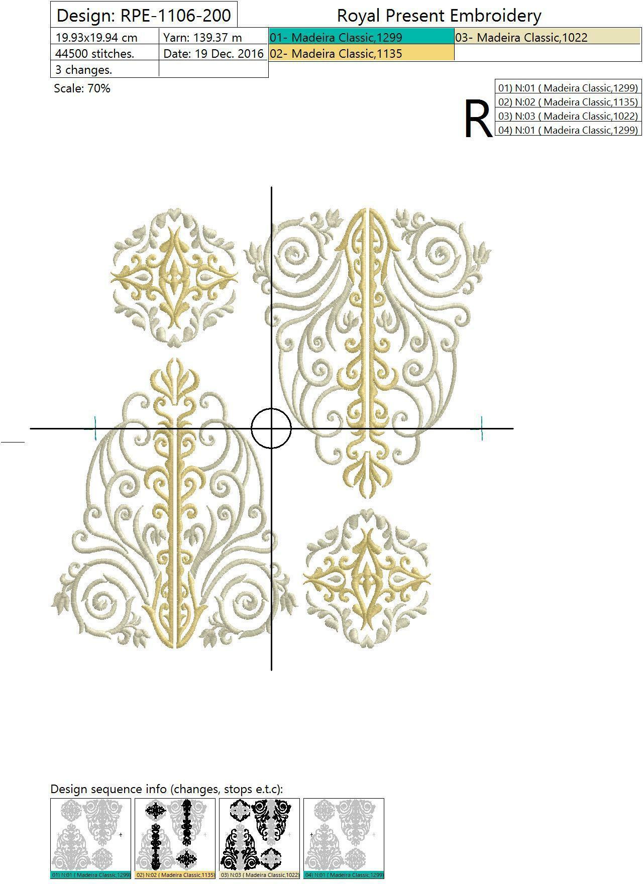 Blue Machine Embroidery Design vintage ornate border - 2 sizes | Royal ...