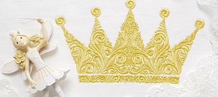 Gold Crown Machine Embroidery Design| Royal Present Embroidery