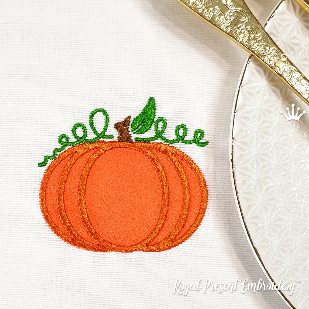 Applique pumpkin Machine embroidery design - 3 sizes | Royal Present ...