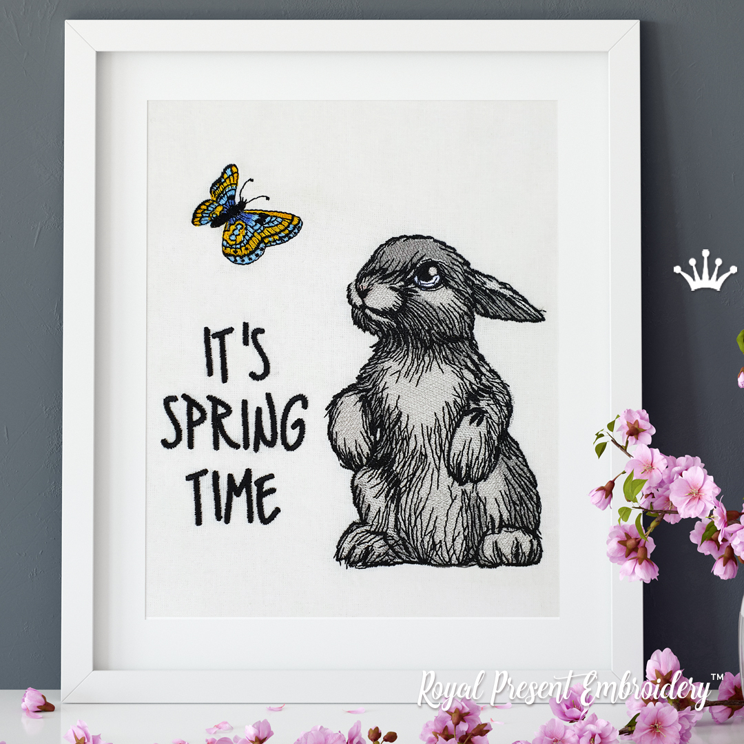 Serious Spring Bunny Machine Embroidery Designs - 5 sizes | Royal ...