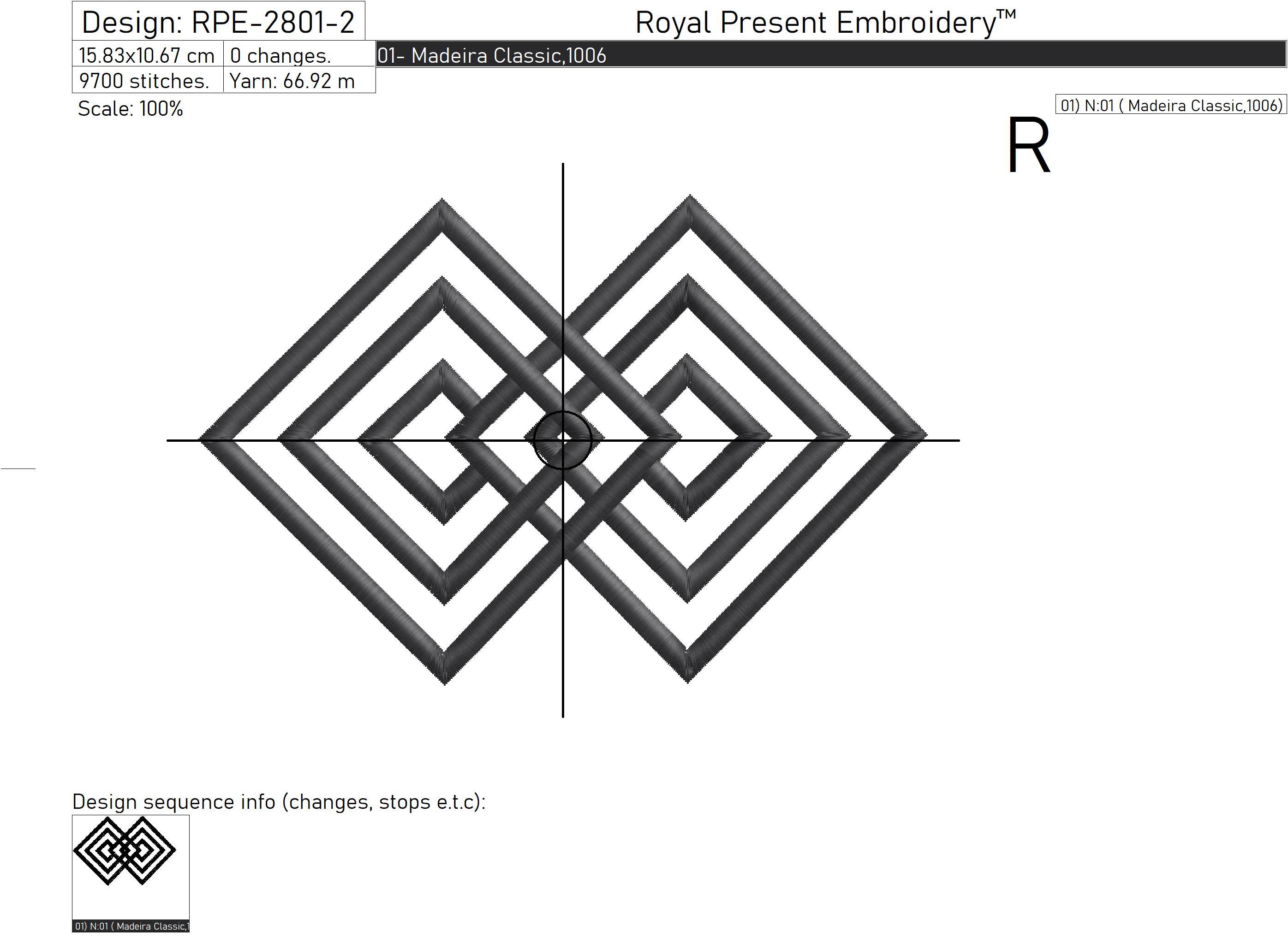 Geometric Pattern Free Machine Embroidery Design - 2 sizes | Royal ...
