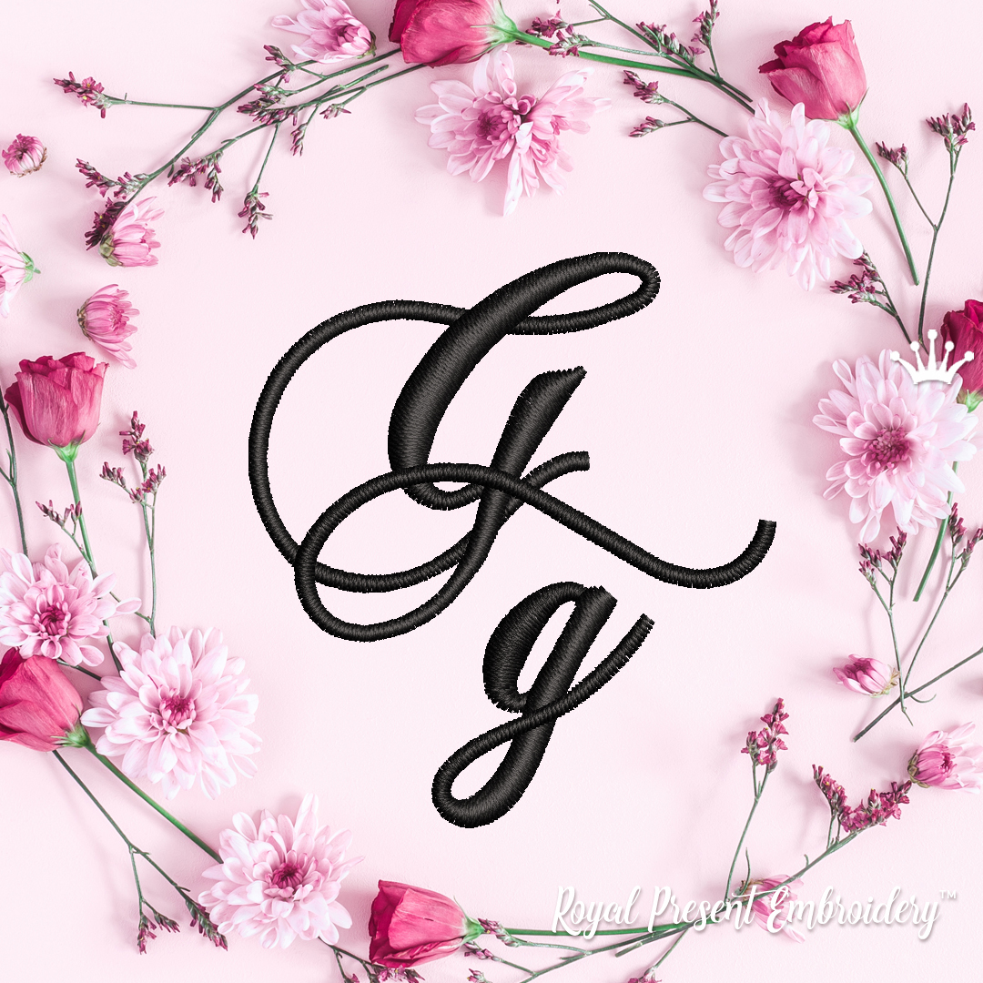 The letter G Machine embroidery designs | Royal Present Embroidery