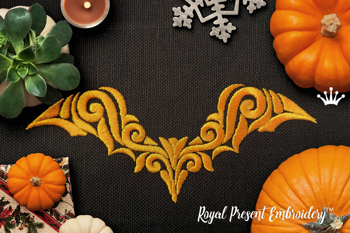 Machine Embroidery Design Halloween bat - 5 sizes | Royal Present ...