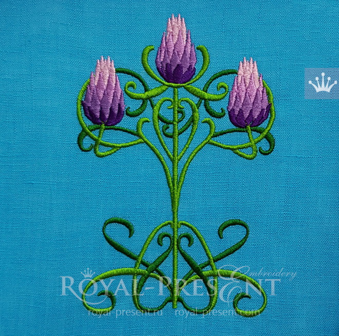 Machine Embroidery Design Thistle Crest | Royal Present Embroidery