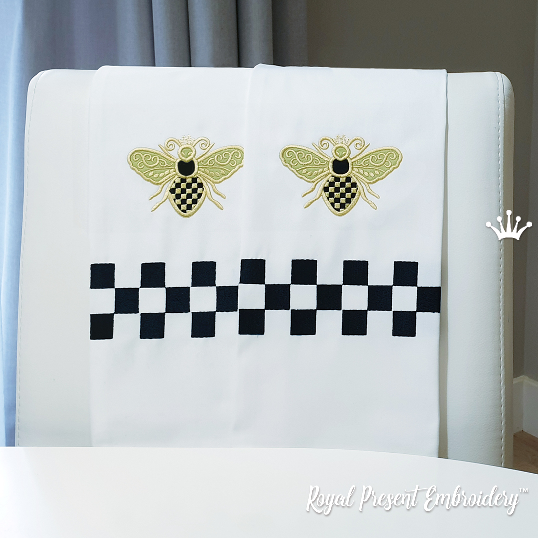 Bee Applique with Border Machine Embroidery Designs | Royal Present ...